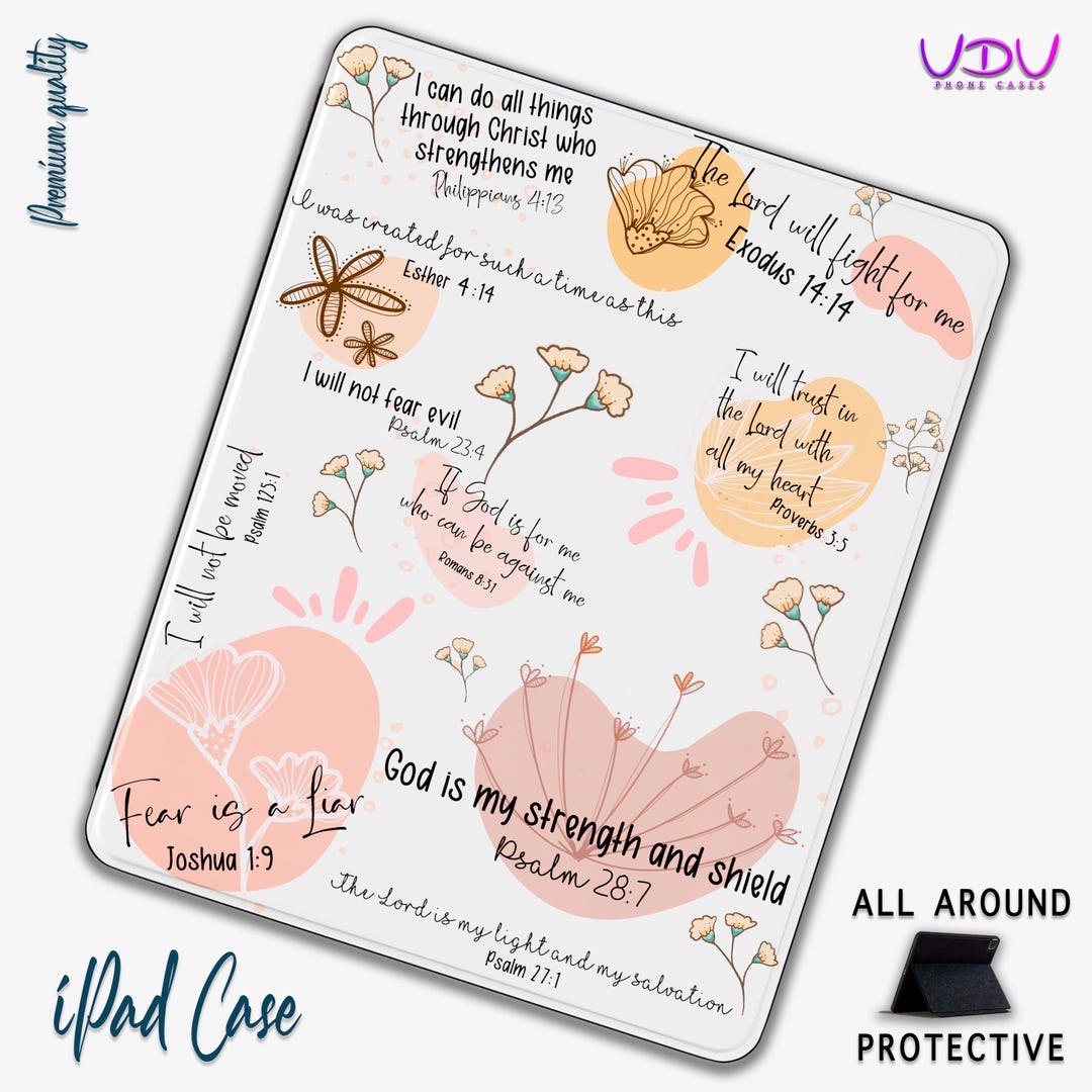 Bible Verse iPad Case, Christian Cover for iPad Air 5th Gen, 7th/8th ...