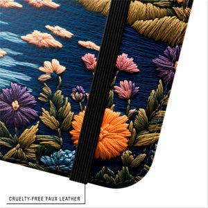 Faux Embroidery Nature Phone Wallet, iPhone 16 Samsung Flip Case, Boho ...