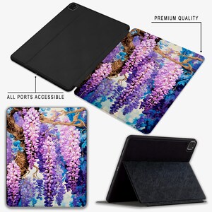 Purple Wisteria Tree iPad Case, Floral Cover iPad 9th Gen, iPad Air 5th ...