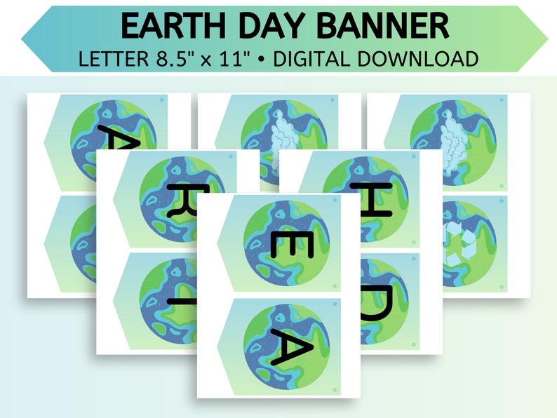 Earth Day Printable Banner | Earth Day Party | Celebration | Instant ...