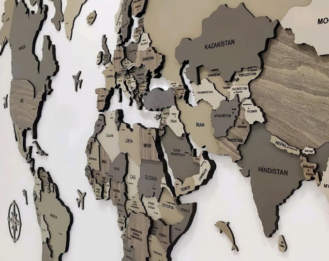 Laser cut file - Mapa mundi MultiLenguaje (Es-En-Fr-It) archivo SVG+DXF ...