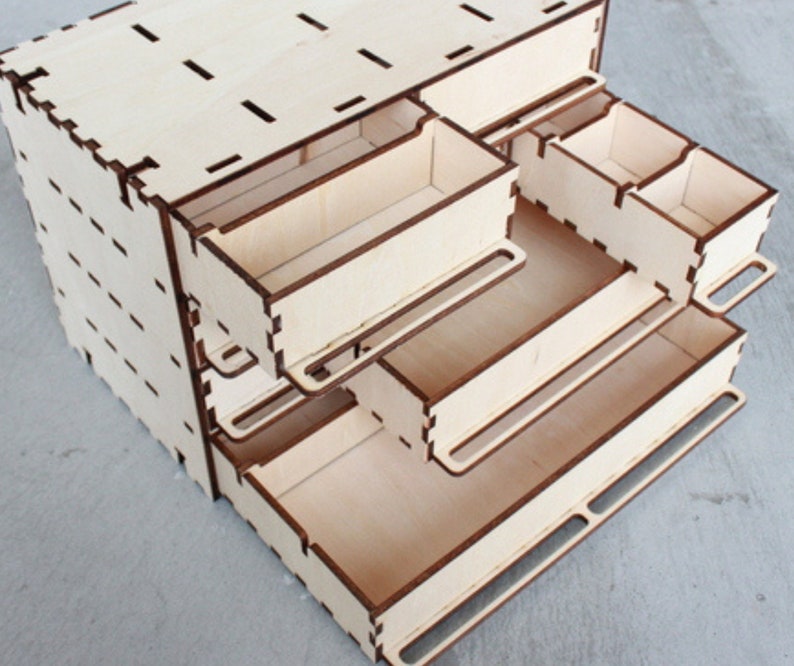 Laser Cut Box, Laser Multi Parts Box Dxf Files, Drawer Files,do It ...