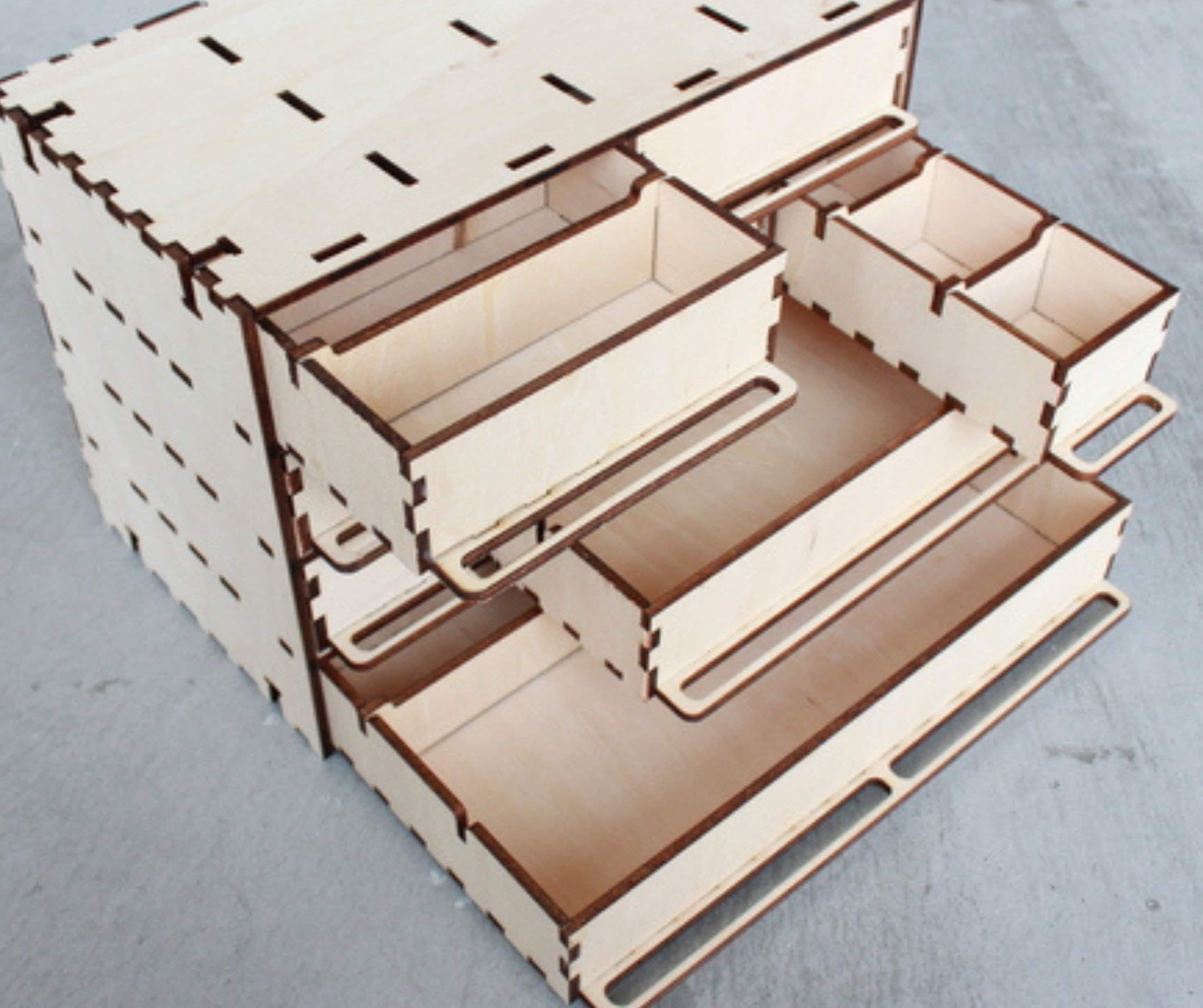 Laser Cut Box, Laser Multi Parts Box Dxf Files, Drawer Files,do It ...