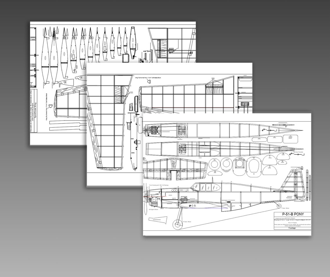 Rc Plane P51-B Laser Cut File, Rc Airplane, Aircraft, Digital Download ...