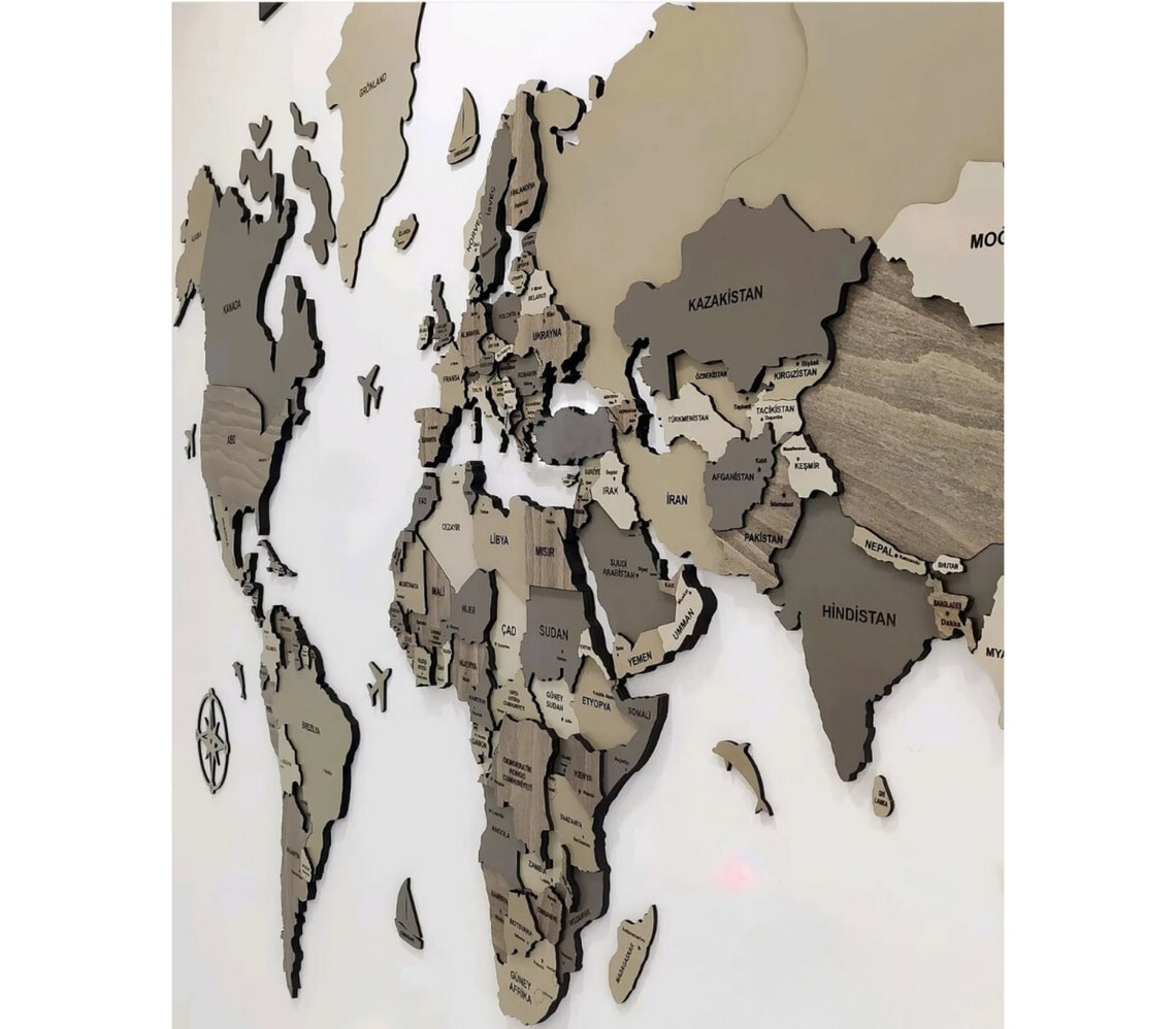 World Map Laser Cut File, Drawing Ready for Laser Cutting, Map is in ...
