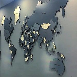 World Map Laser Cut File, Drawing Ready for Laser Cutting, Map is in ...