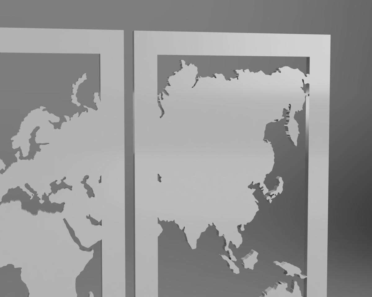 World Map, Metal World Map, Laser Cut Files, Digital Cutting File, DXF ...