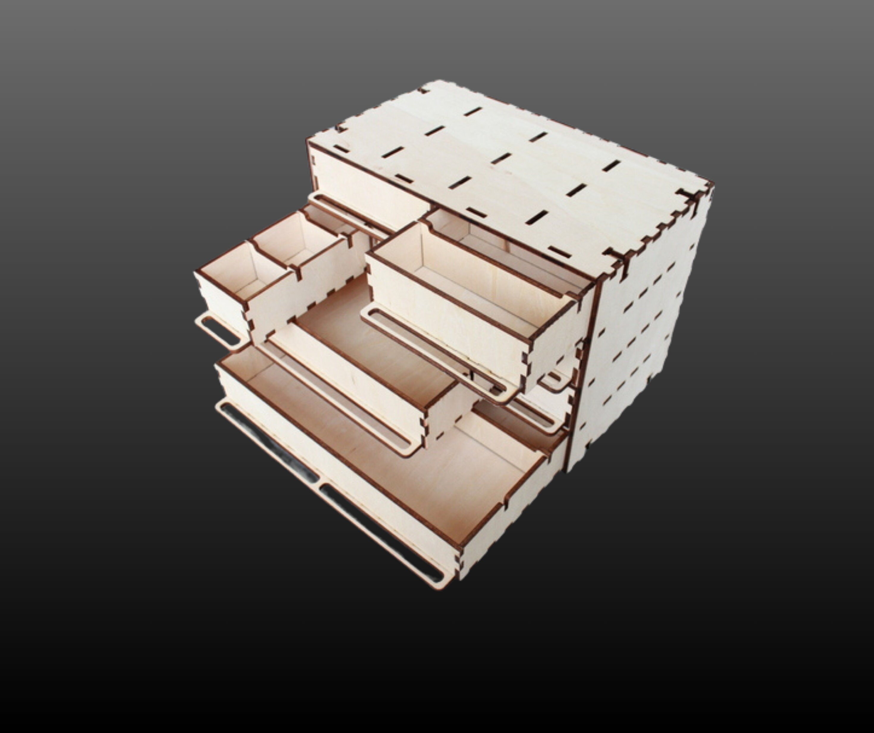 Laser Cut Box, Laser Multi Parts Box Dxf Files, Drawer Files,do It ...