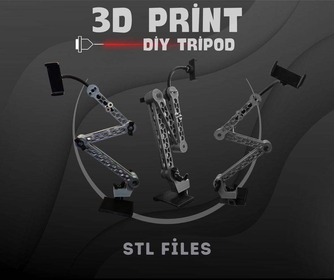Camera and Phone Holder, Tripod DİY, 3d Print Tripod, Stl Files, 28 ...