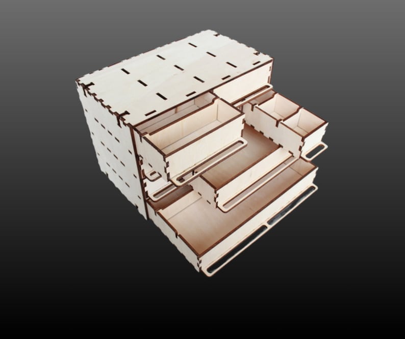 Laser Cut Box, Laser Multi Parts Box Dxf Files, Drawer Files,do It ...
