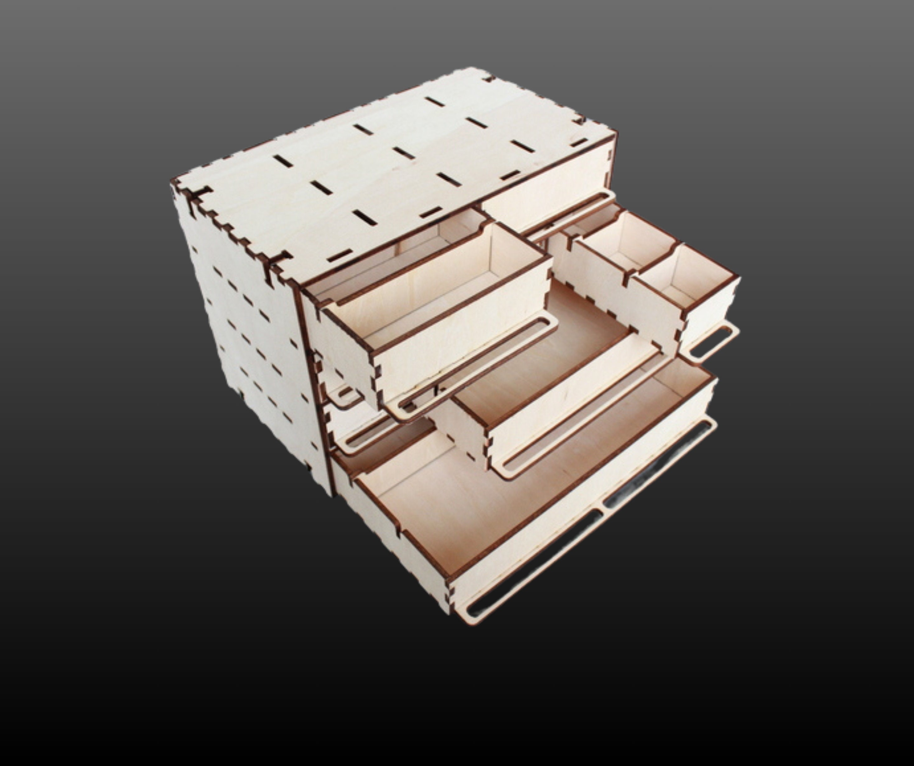 Laser Cut Box, Laser Multi Parts Box Dxf Files, Drawer Files,do It ...