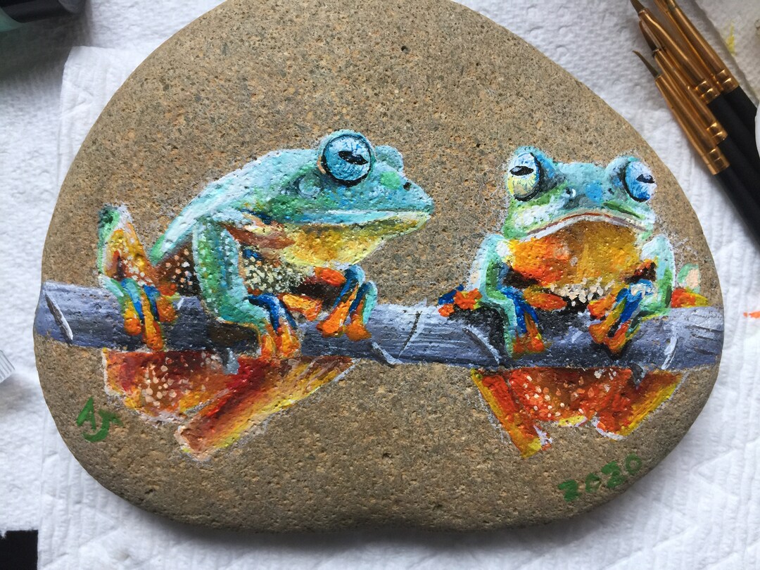 Custom Hand Painted Rocks, Pet Portrait Memorials, Personalized Garden ...