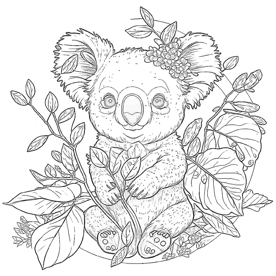 Sister Koala Coloring - Etsy