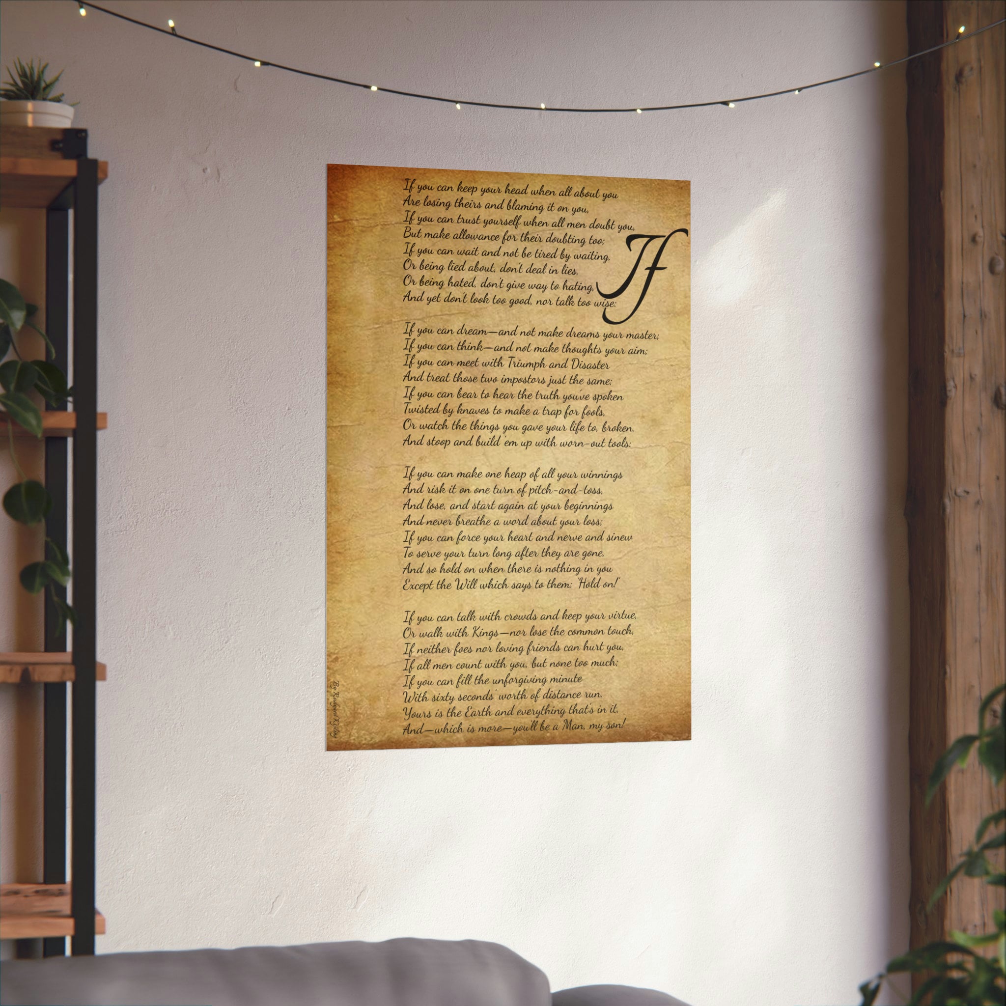 If: by Rudyard Kipling poster - Etsy