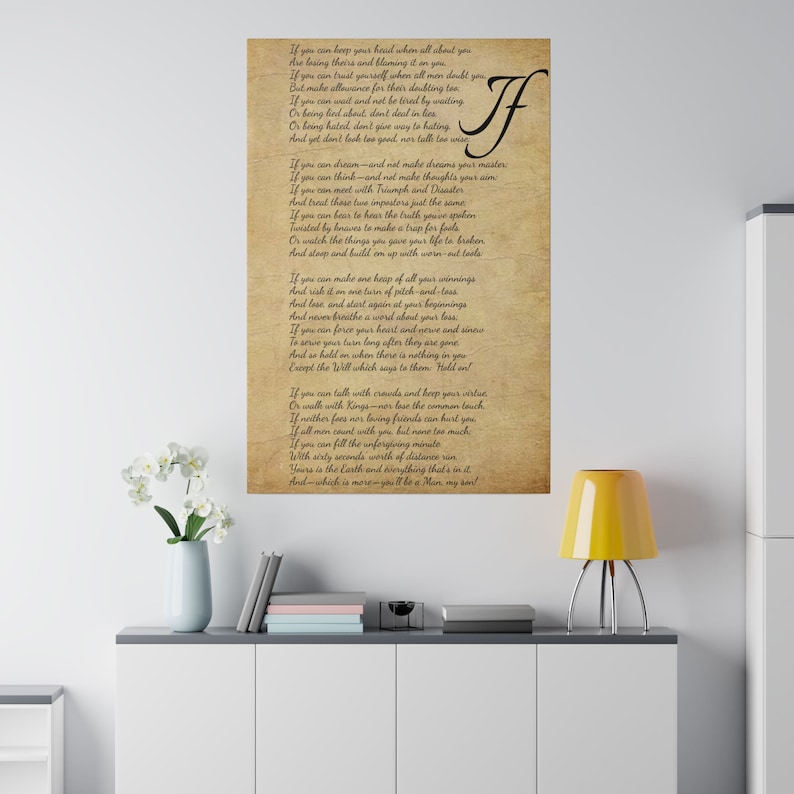 If: by Rudyard Kipling (canvas) - Etsy