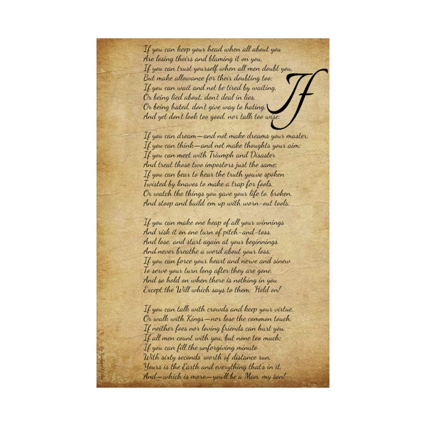 Kipling If Poster - Etsy