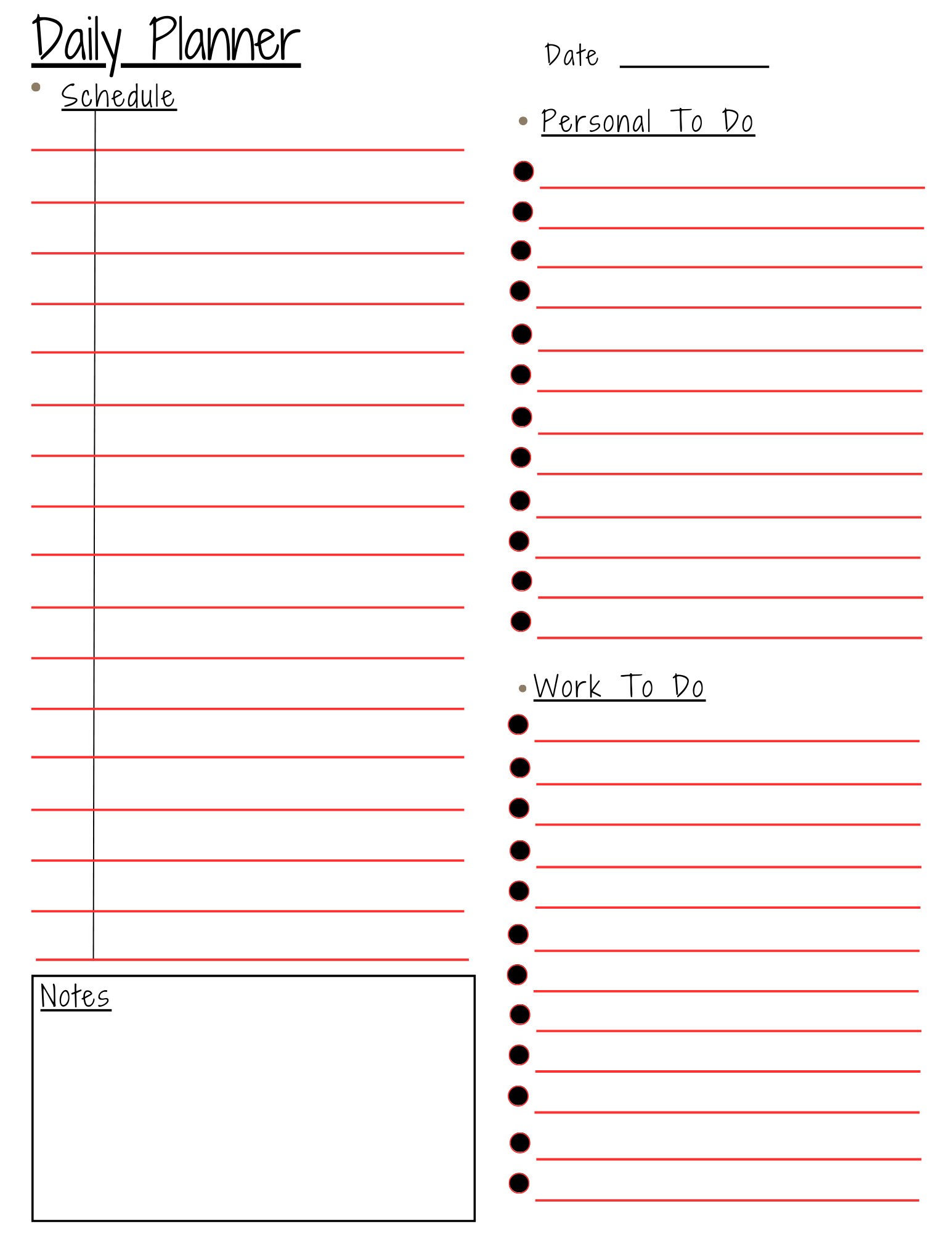 Daily Planner- (printable, PDF Digital-for Remarkable, iPad or Any ...
