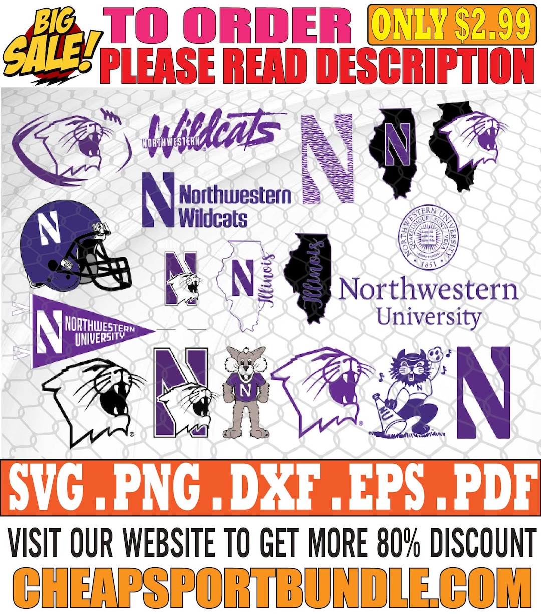 Northwestern-wildcats Football Team Svg Northwestern-wildcats - Etsy