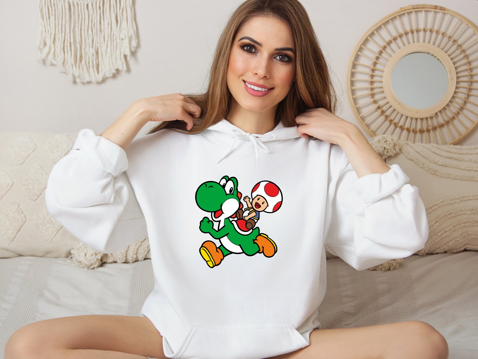 Super Mario Yoshi-toad Sweatshirt, Yoshi-toad Hoodie, Yoshi Sweatshirt, Toad Hoodie, Mario ...