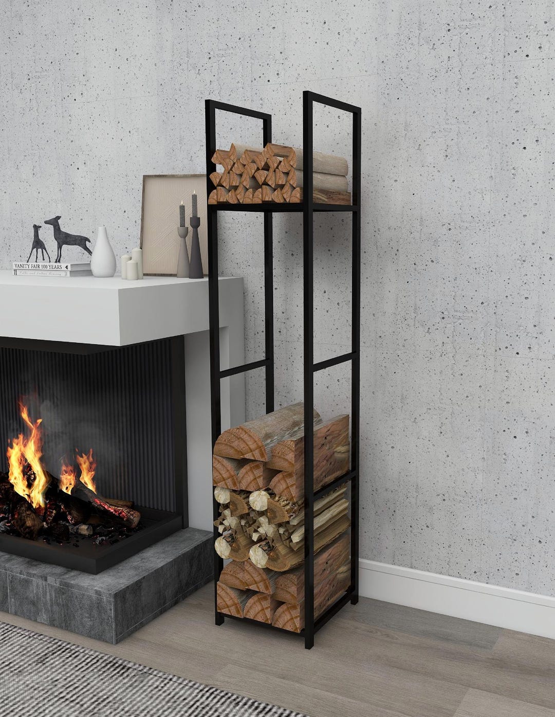 Metal Firewood Rack,indoor Firewood Rack, Metal Firewood Rack With ...