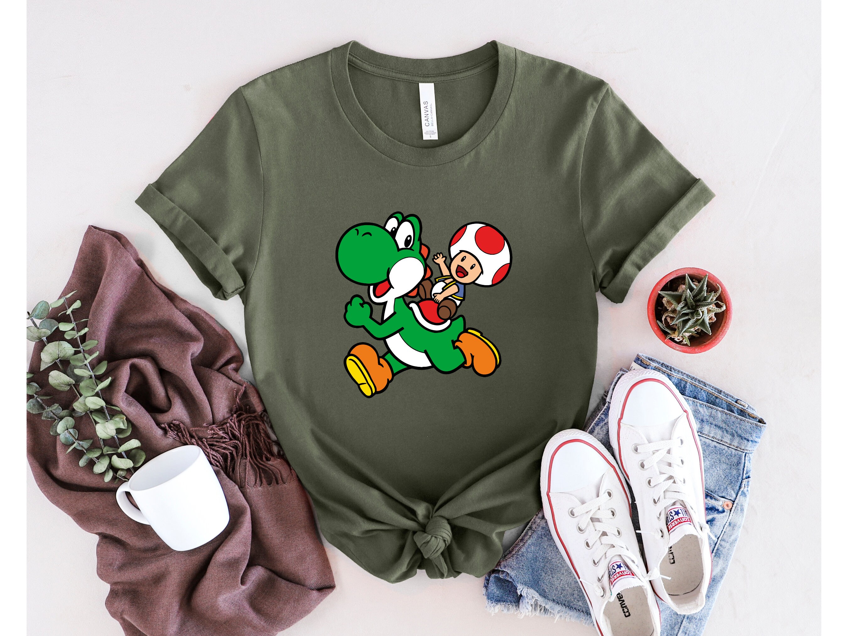 Super Mario Yoshi-toad Shirt, Yoshi-toad Shirt, Yoshi Shirt, Toad Shirt ...
