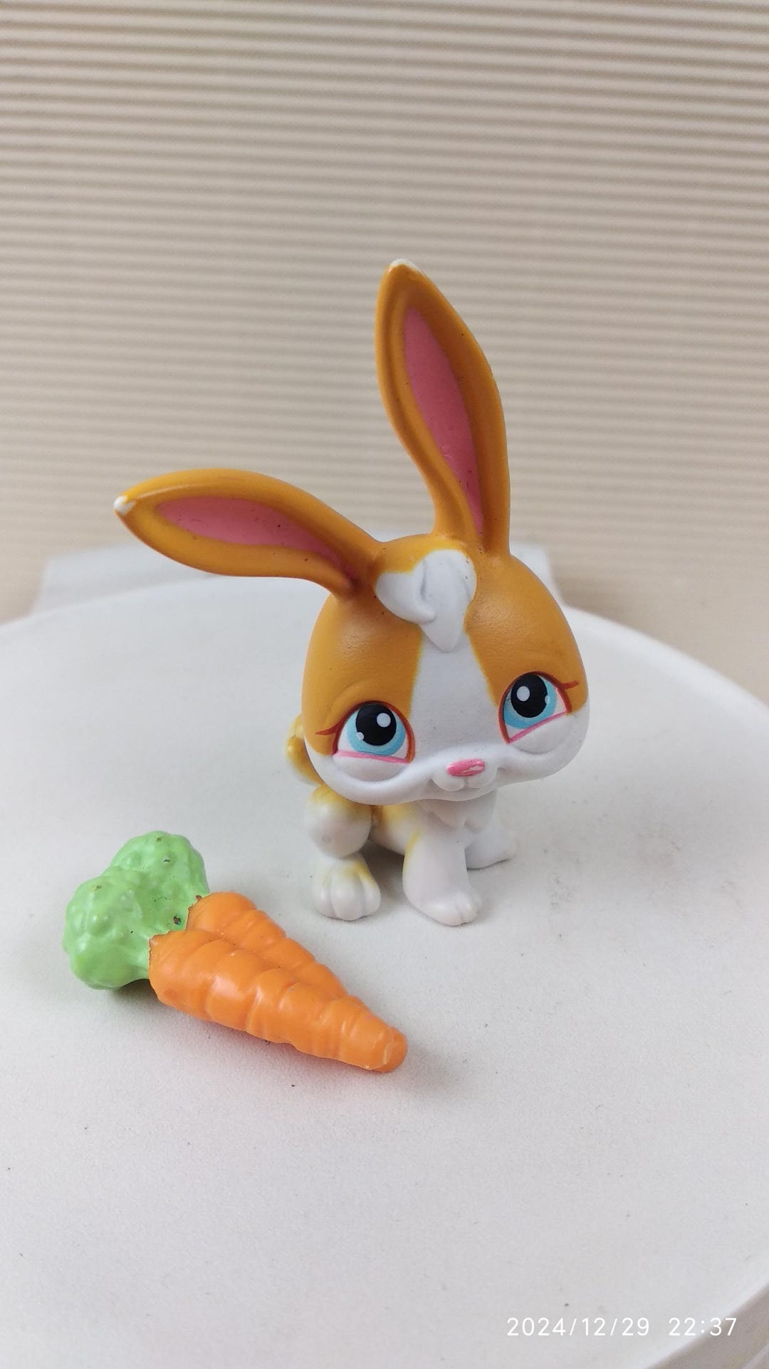 Littlest Pet Shop #75 White & Orange Long-eared Rabbit Bunny W/ Blue ...