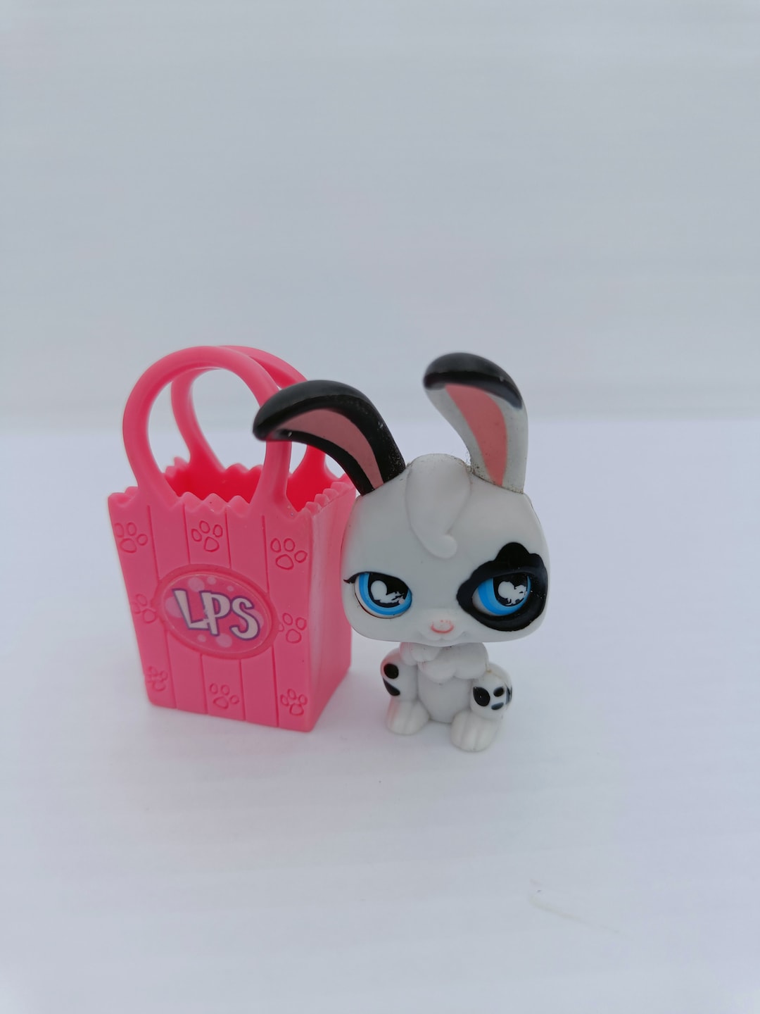 LPS Magic Motion Bunny Rabbit #PP4 Black White Blue Eyes Littlest Pet ...