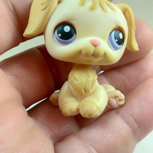 Littlest Pet Shop LPS 140 Golden Retriever Puppy Dog White Blonde Blue ...