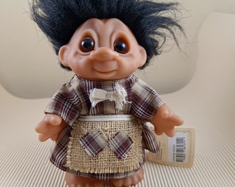 Vintage Authentic Thomas Dam Troll Doll, Black Hair, Made in Denmark ...