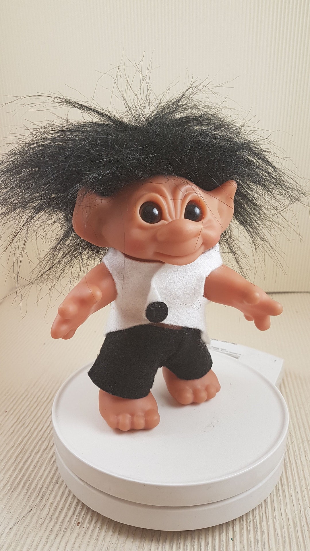 Vintage Authentic Thomas Dam Troll Doll, Black Hair, Made in Denmark ...