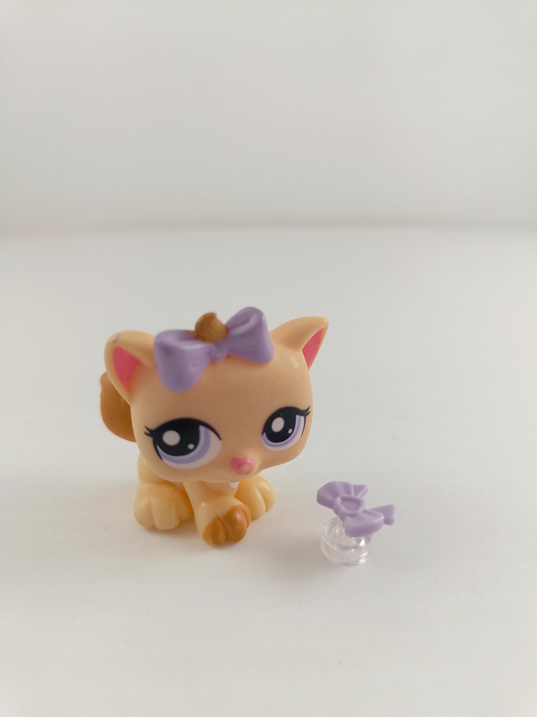 Littlest Pet Shop LPS #1337 Orange Pet Triplets Kitten Cat Purple Eyes ...