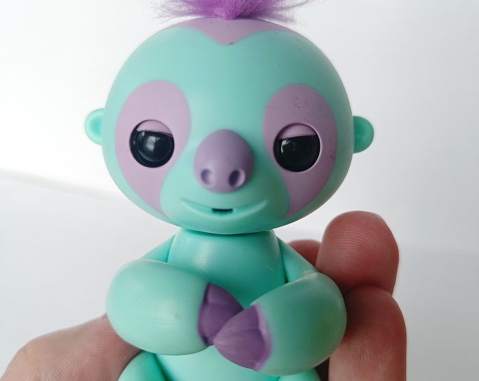 Fingerling Sloth Baby- Blue and Purple - Interactive Toy - Etsy