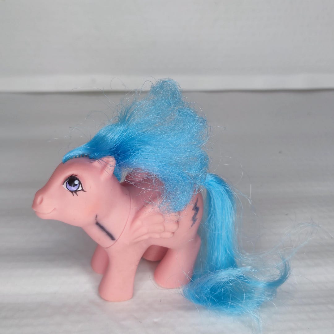 1983 VINTAGE My Little Pony G1 FIREFLY Pegasus Pink Lightning Bolt Blue ...