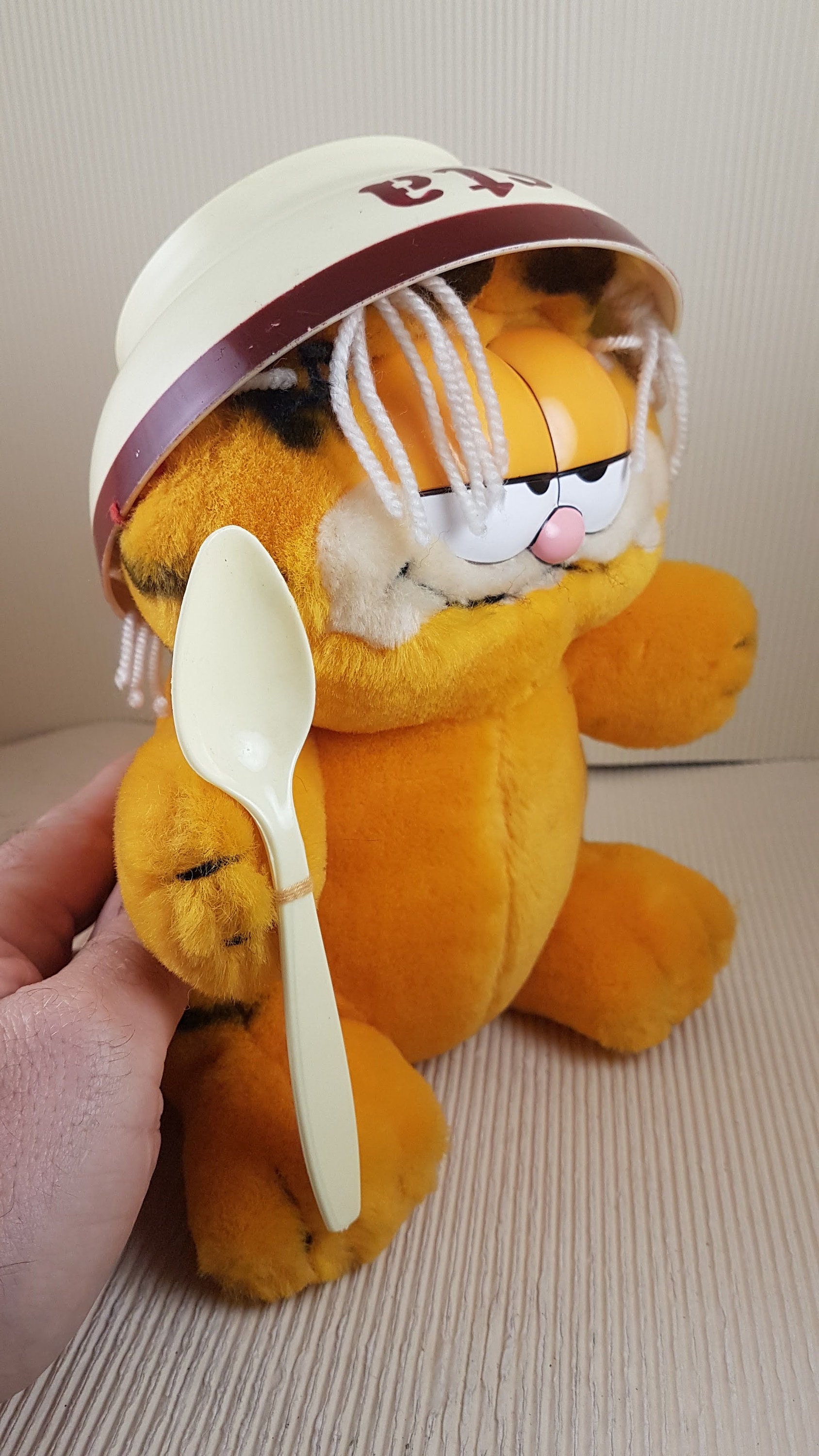 Vintage Garfield With Pasta Bowl Vintage 80's Toy by - Etsy
