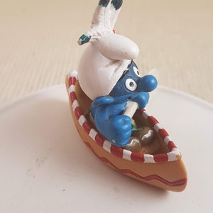 Canoe Indian Smurf 20549 Figure Native American Smurfs RARE Collector ...