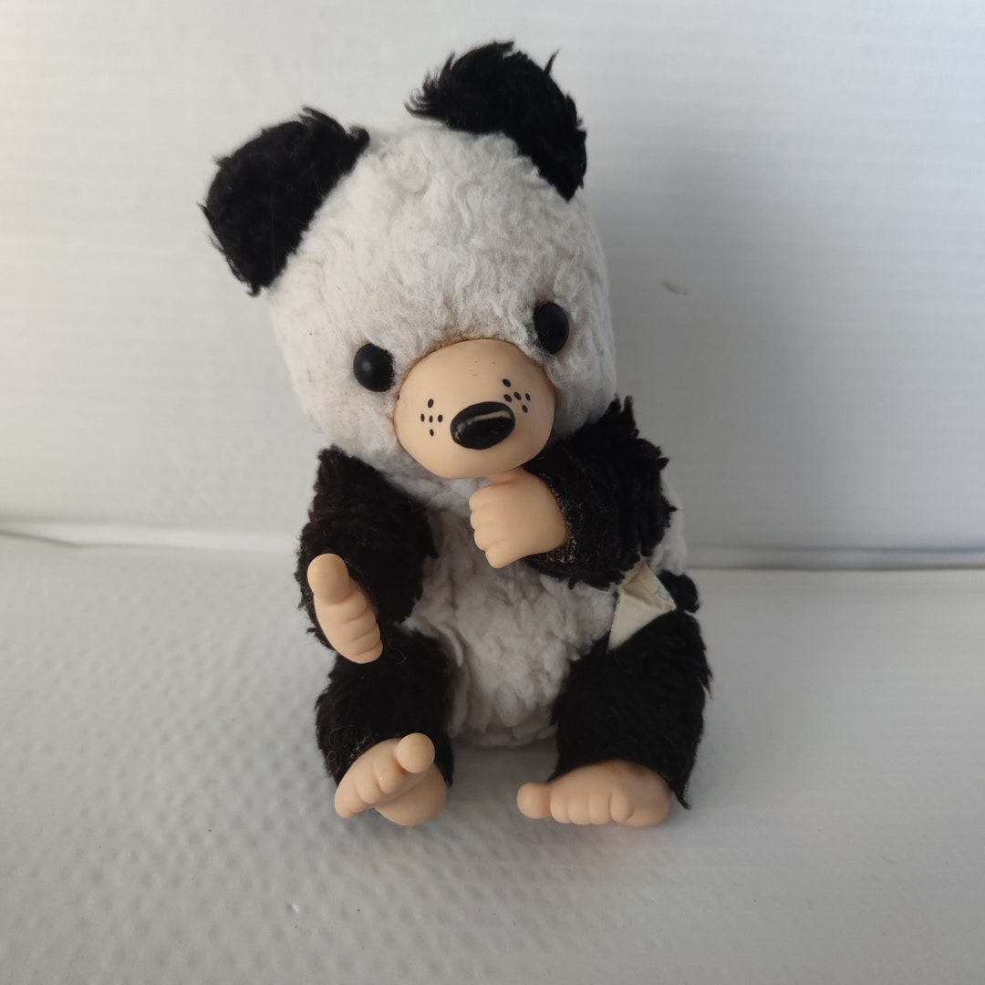 Vintage Chad Valley Bear Monchichi Style Black White - Etsy