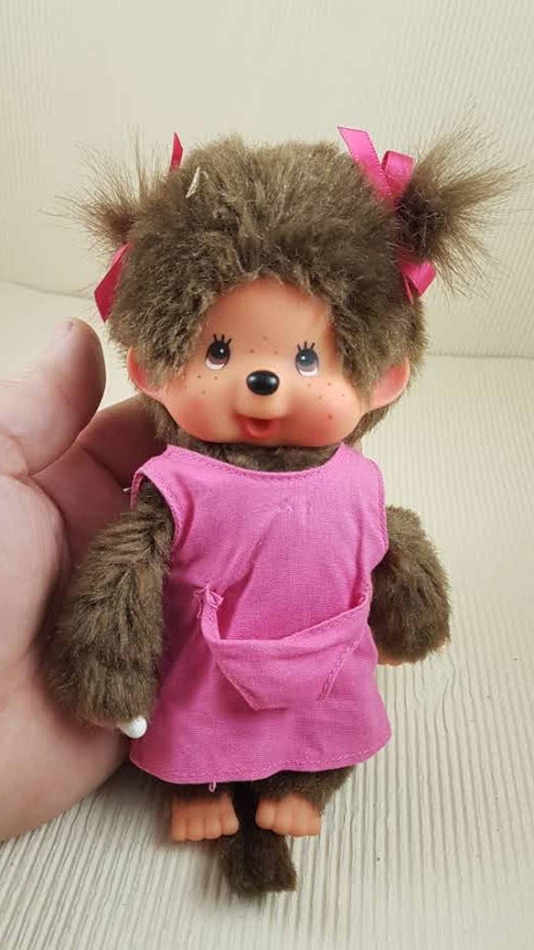 Vintage Monchhichi, Monchichi Doll, Little Monkey Girl,pink Dressed ...