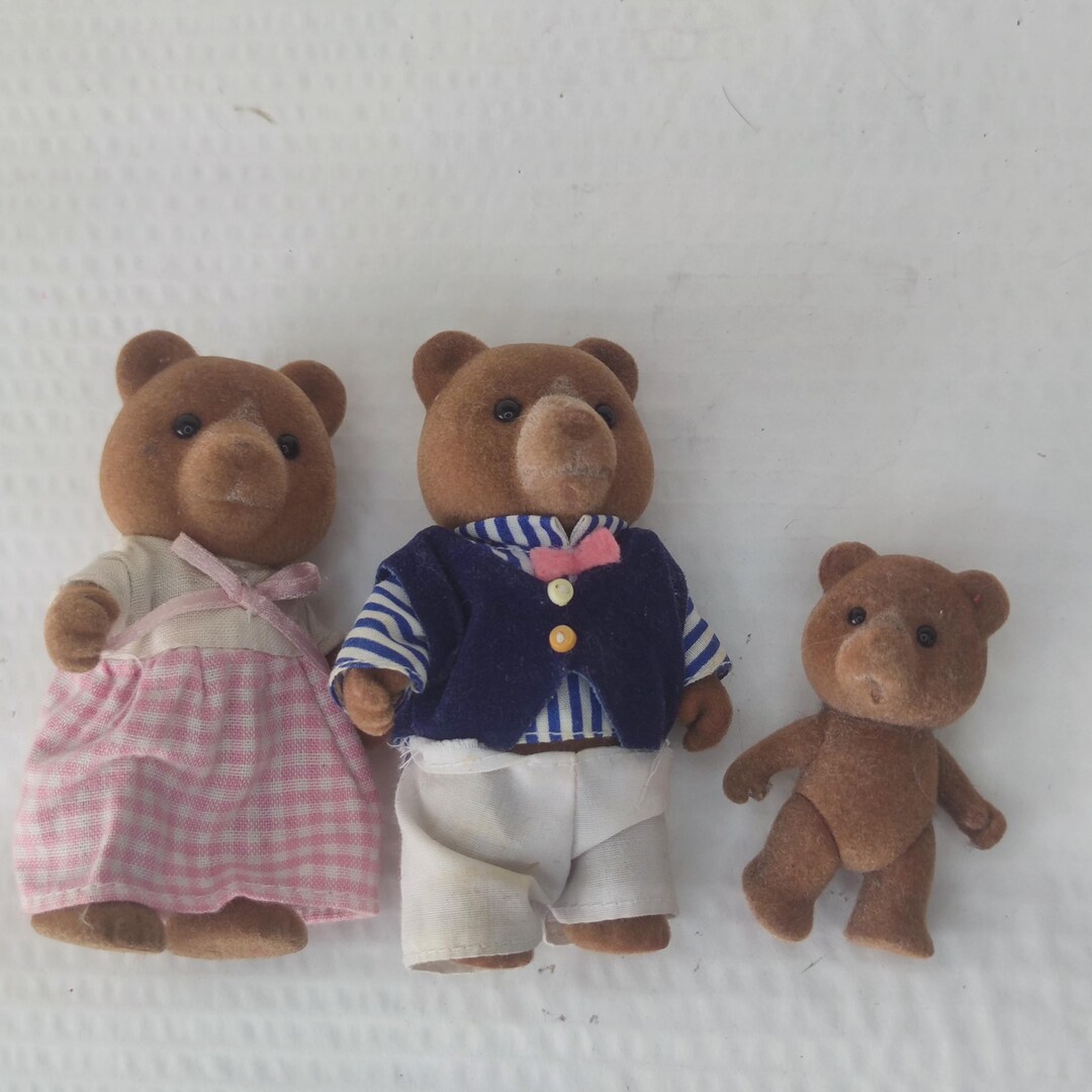 Calico Critters Bear Family of 3, Sylvanian Family - Etsy