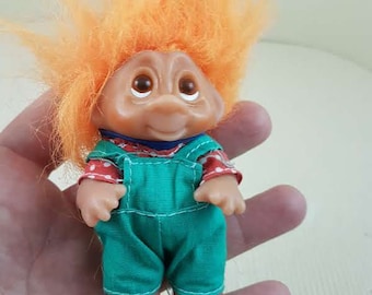 Vintage Thomas Dam Troll Doll,black Hair,original Dressed,made in ...
