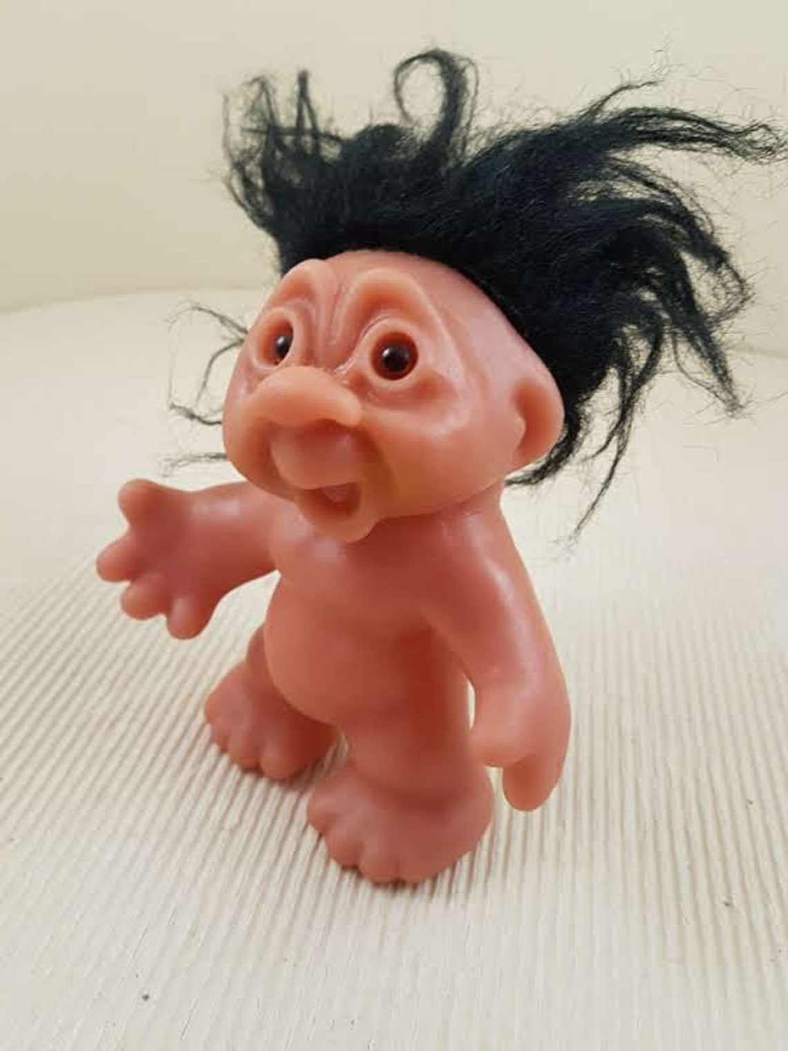 Vintage Thomas Dam Troll Doll,black Hair,original Dressed,made in ...