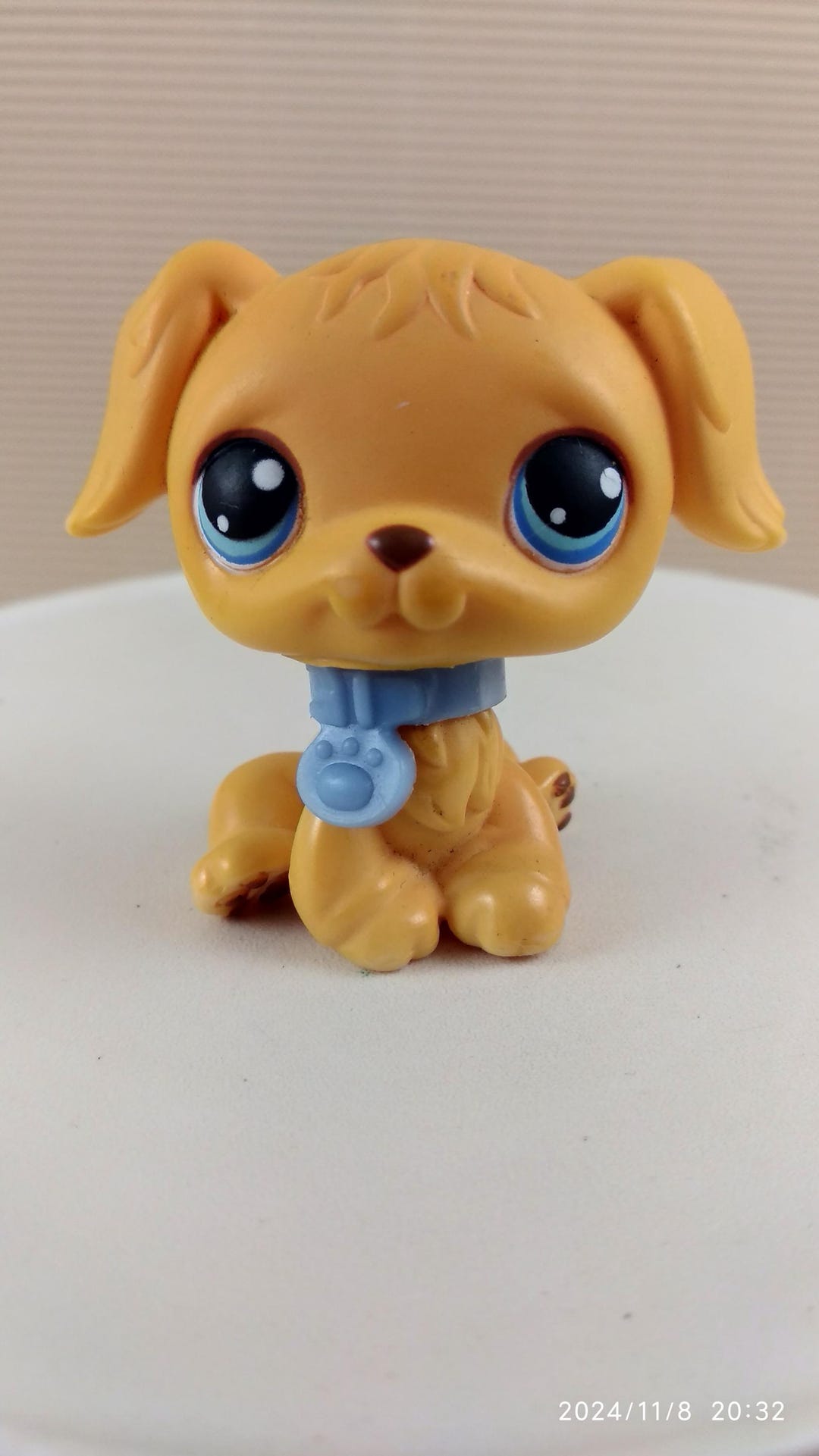 AUTHENTIC LPS #21 Yellow Golden Retriever Puppy Dog With Collar and ...