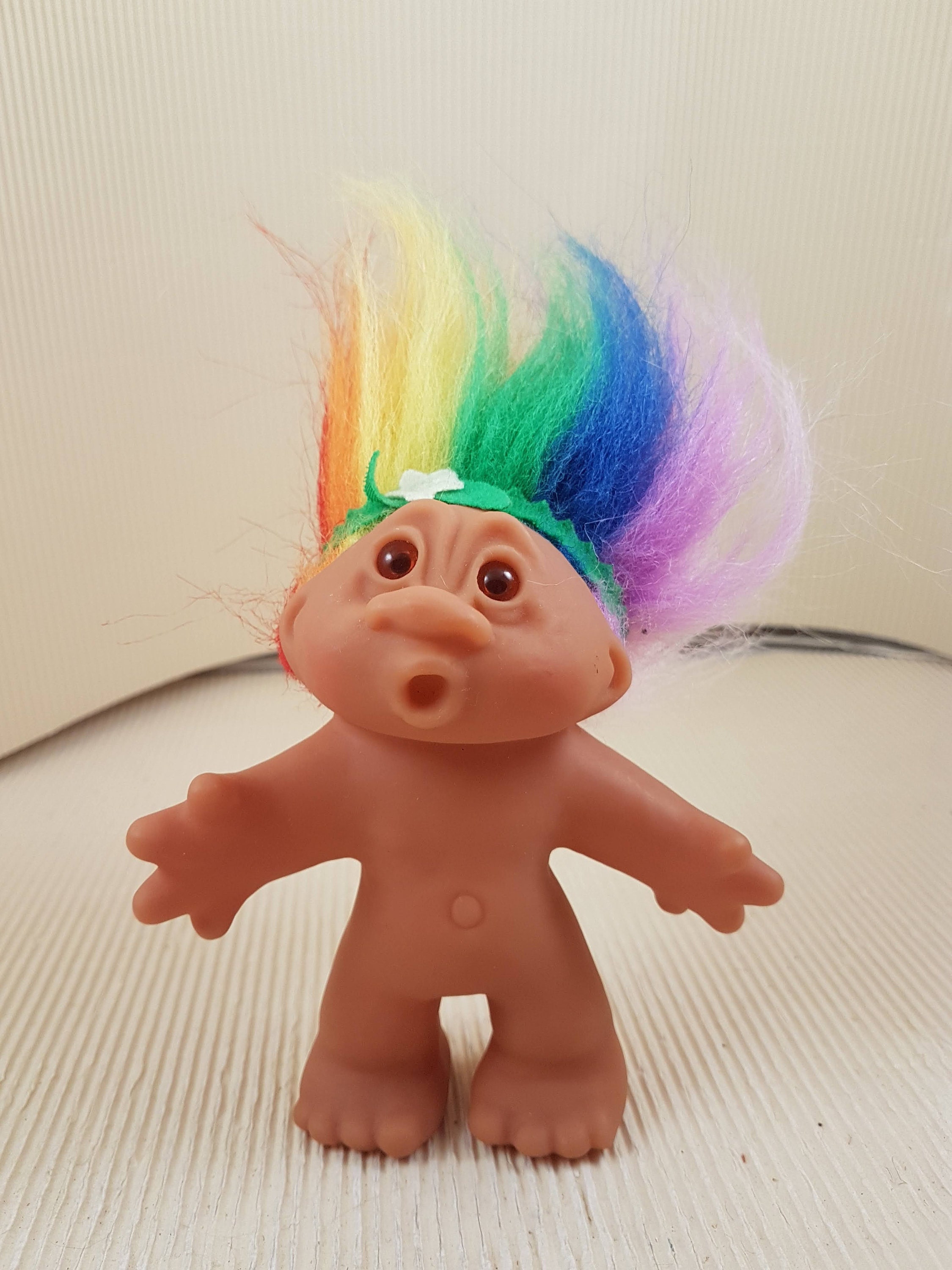Vintage Dam Troll Doll Rainbow Hairmade in China 1986 - Etsy