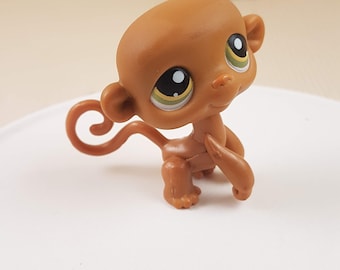 Littlest Pet Shop LPS Monkey #2469 Brown Green Eyes Authentic Chimp ...