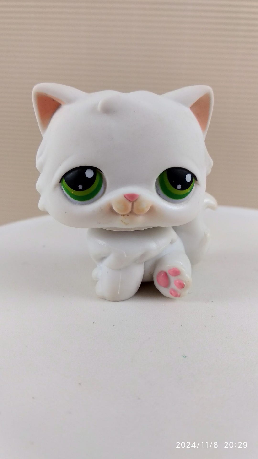 Littlest Pet Shop White Persian Kitty Cat Green Eyes #15 LPS Kitten ...