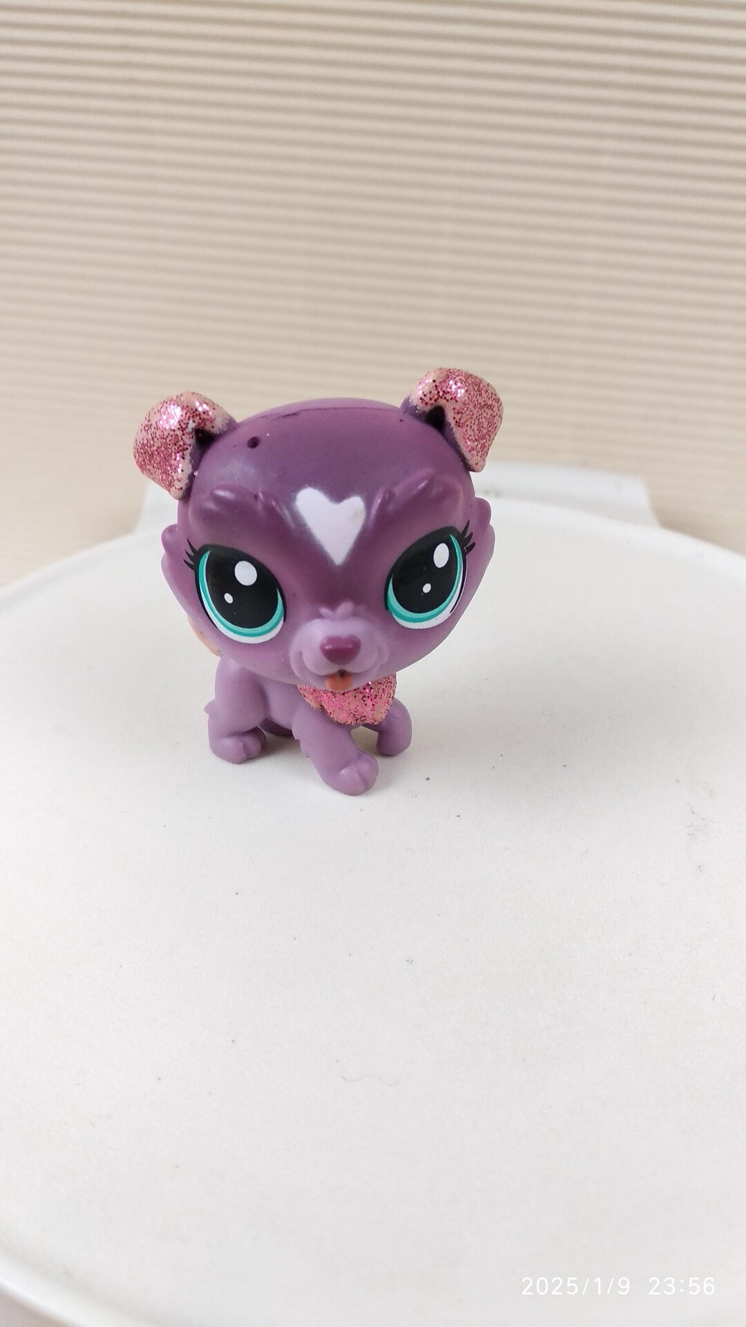 Littlest Pet Shop 174 Cherie Bow-wow Purple Glitter Peekapoo Dog Heart ...