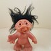 Vintage Thomas Dam Troll Doll,black Hair,original Dressed,made in ...