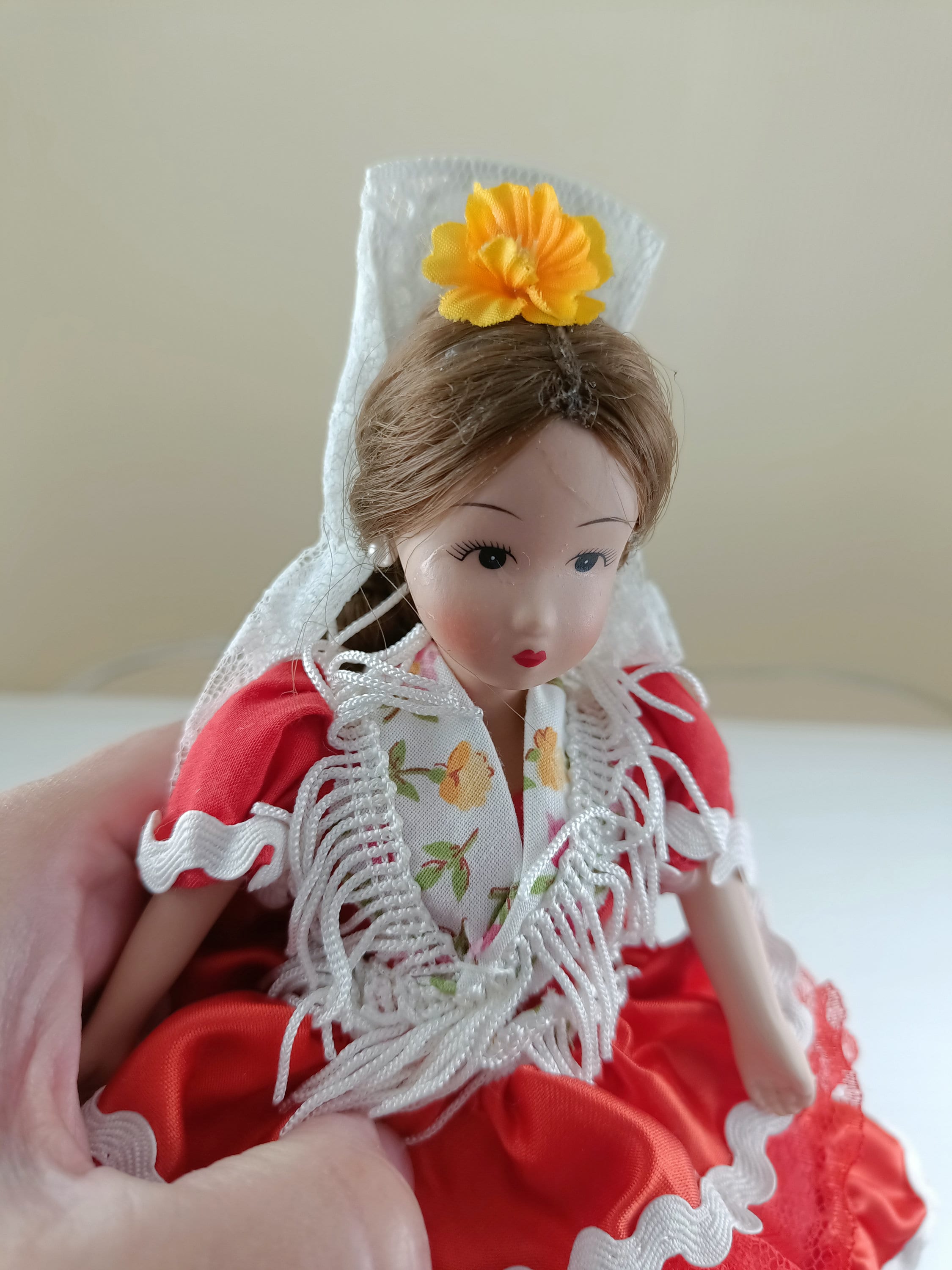 Vintage Doll Collectible Folklore Doll From Spain Red Dress - Etsy