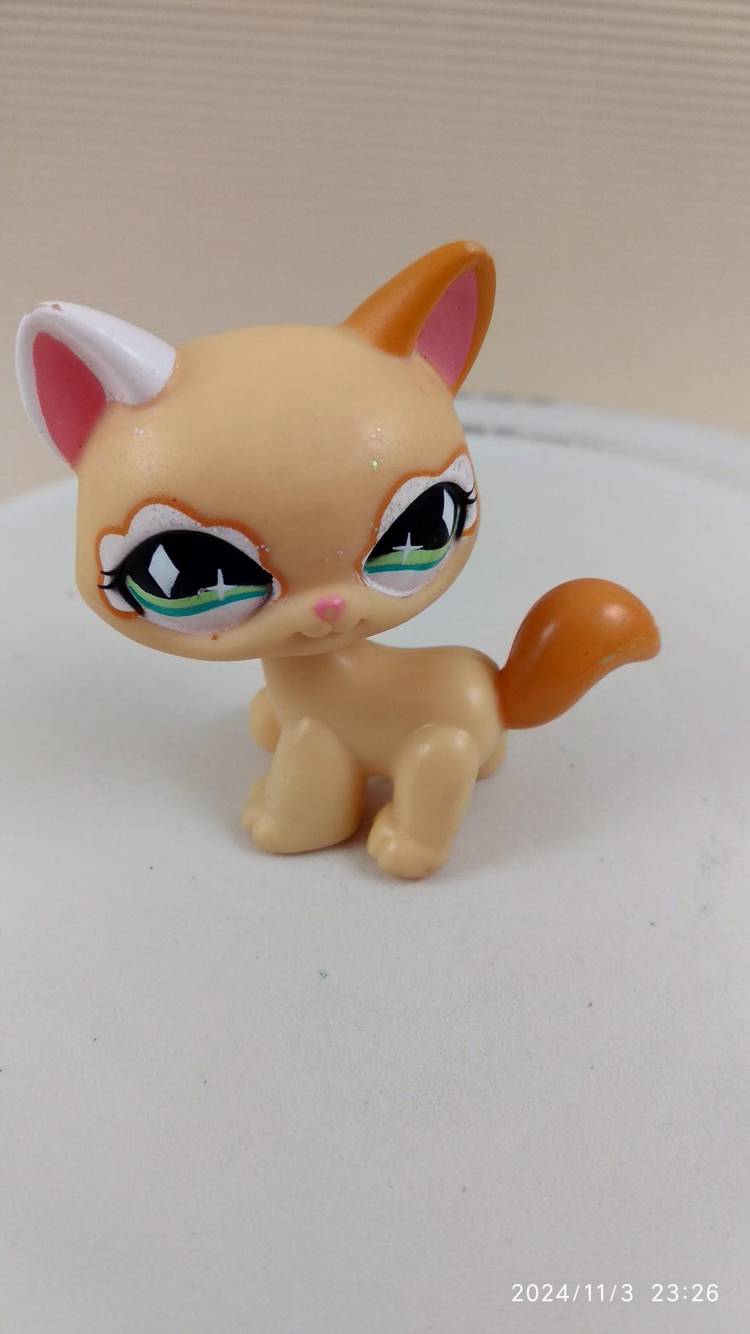 Littlest Pet Shop LPS Authentic 626 Walking Cat Glitter Green Diamond ...