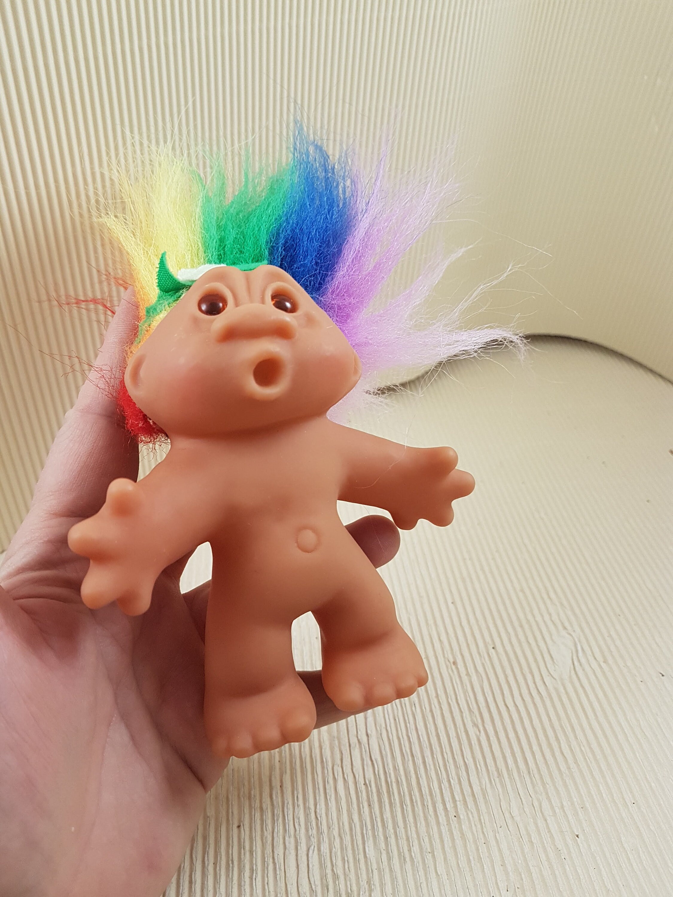 Vintage Dam Troll Doll Rainbow Hairmade in China 1986 - Etsy
