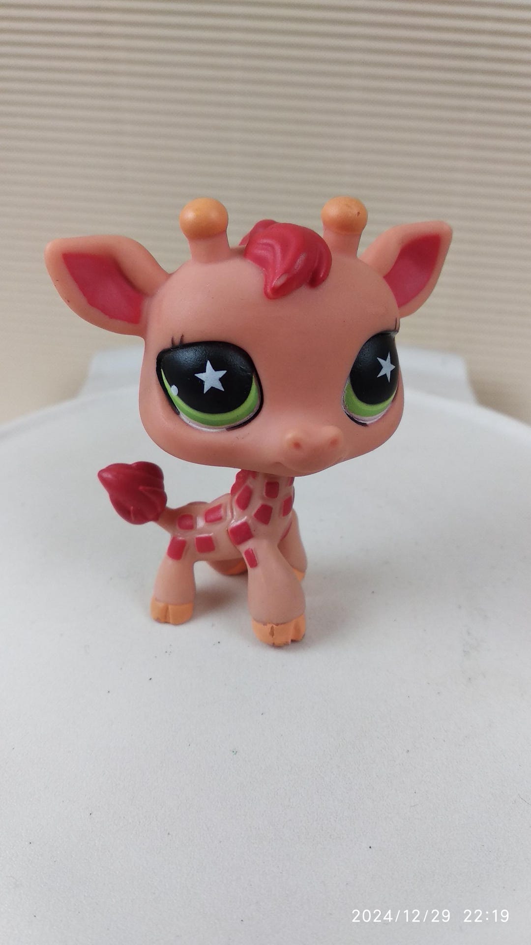 Authentic Littlest Pet Shop LPS #943 Strawberry Pink Giraffe Green Star ...